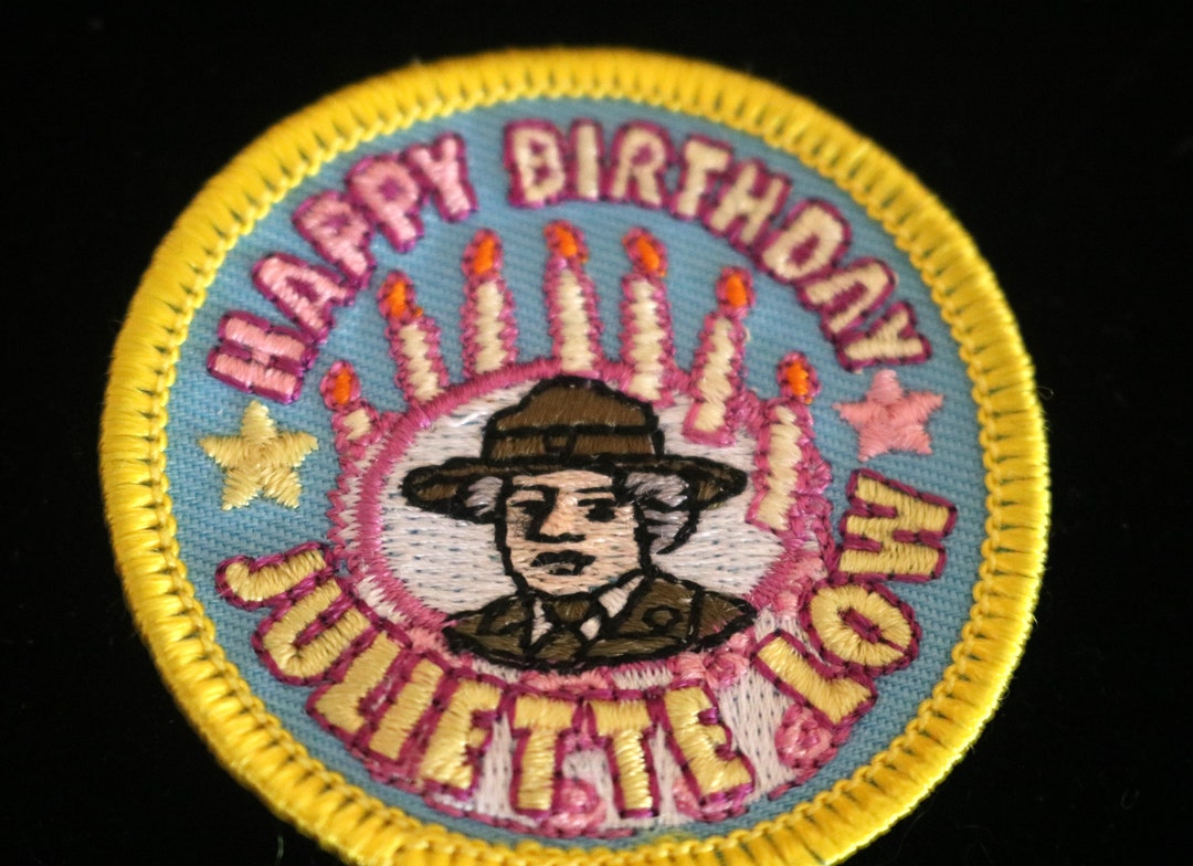 Girl Scout, Happy Birthday Juliette Low, Yellow Border, Accessory ...