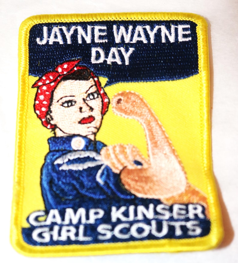 Vintage, Girl Scouts, Jayne Wayne Day, Camp Kinser, Embroidered, Yellow ...