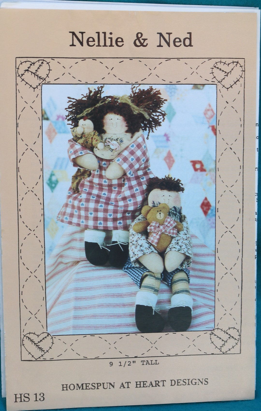 Nellie & Ned, 9 1/2" Tall, Homespun at Heart Designs, HS 13, Doll ...