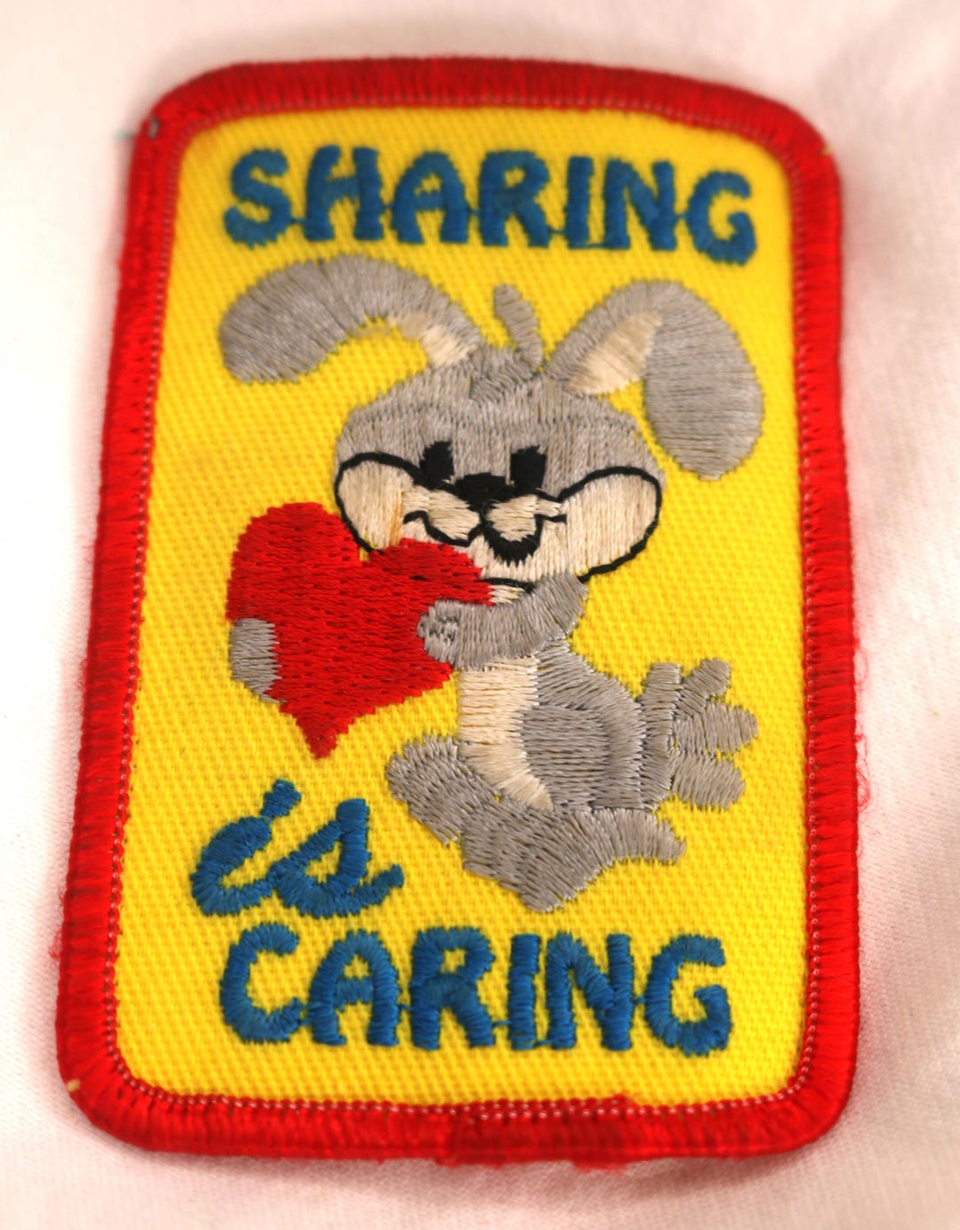 Girl Scouts, Fun Patch, Sharing is Caring, Gray Bunny With Heart ...