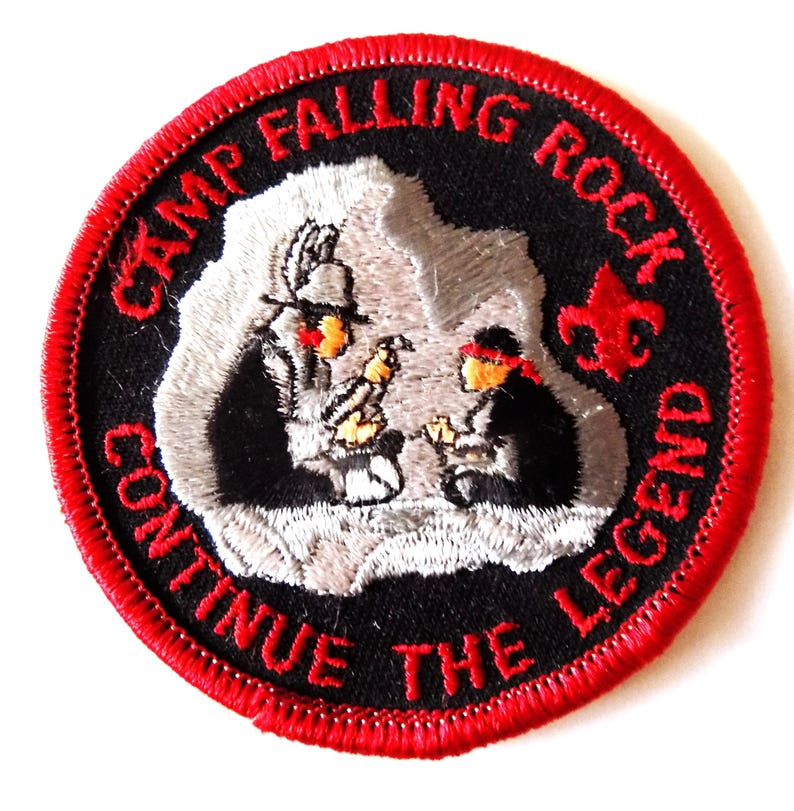 Vintage, Boy Scout Patch, Camp Falling Rock, Continue the Legend ...
