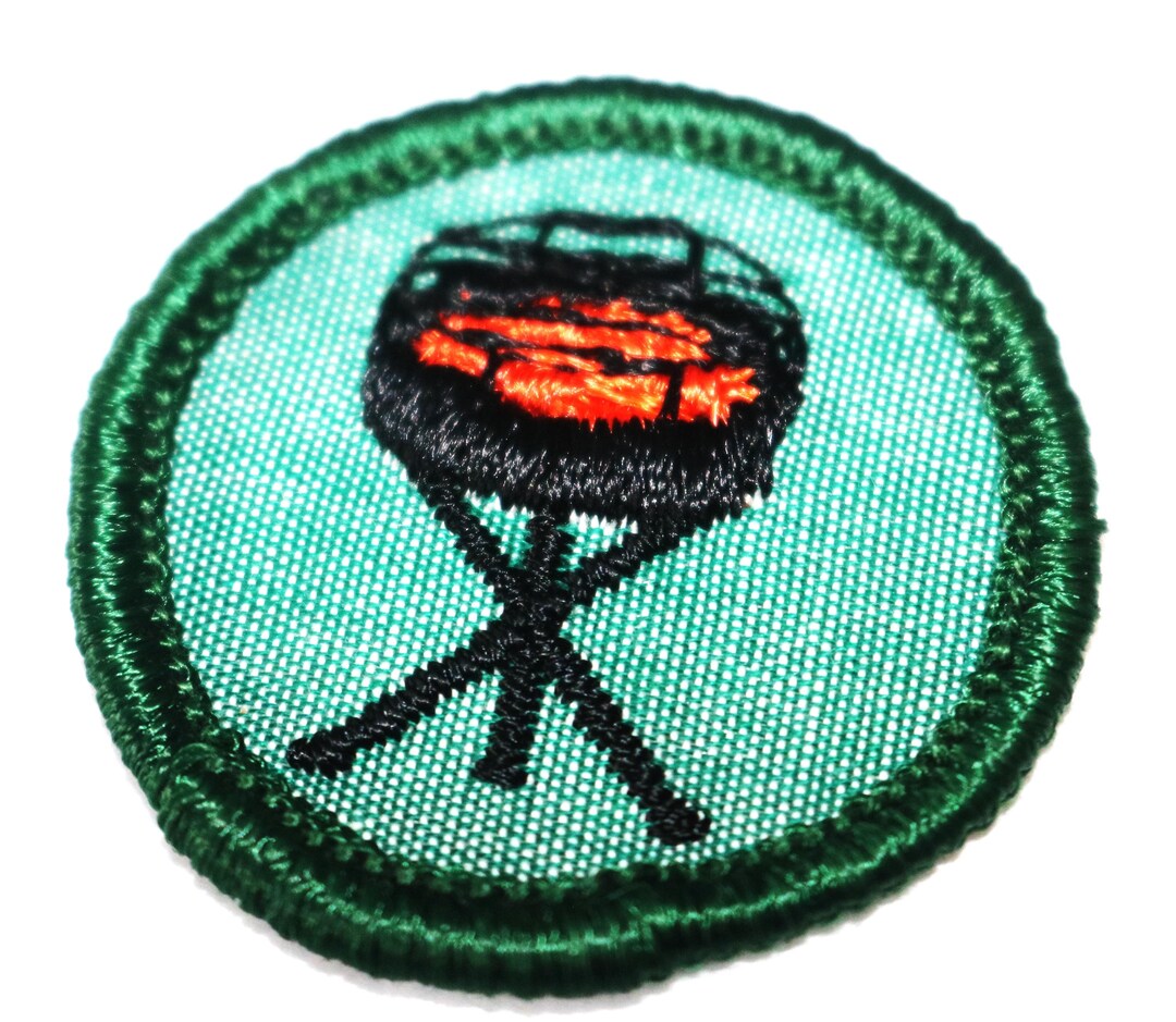 Vintage, Junior Girl Scouts Badge, Patch, Backyard Fun, Grill ...