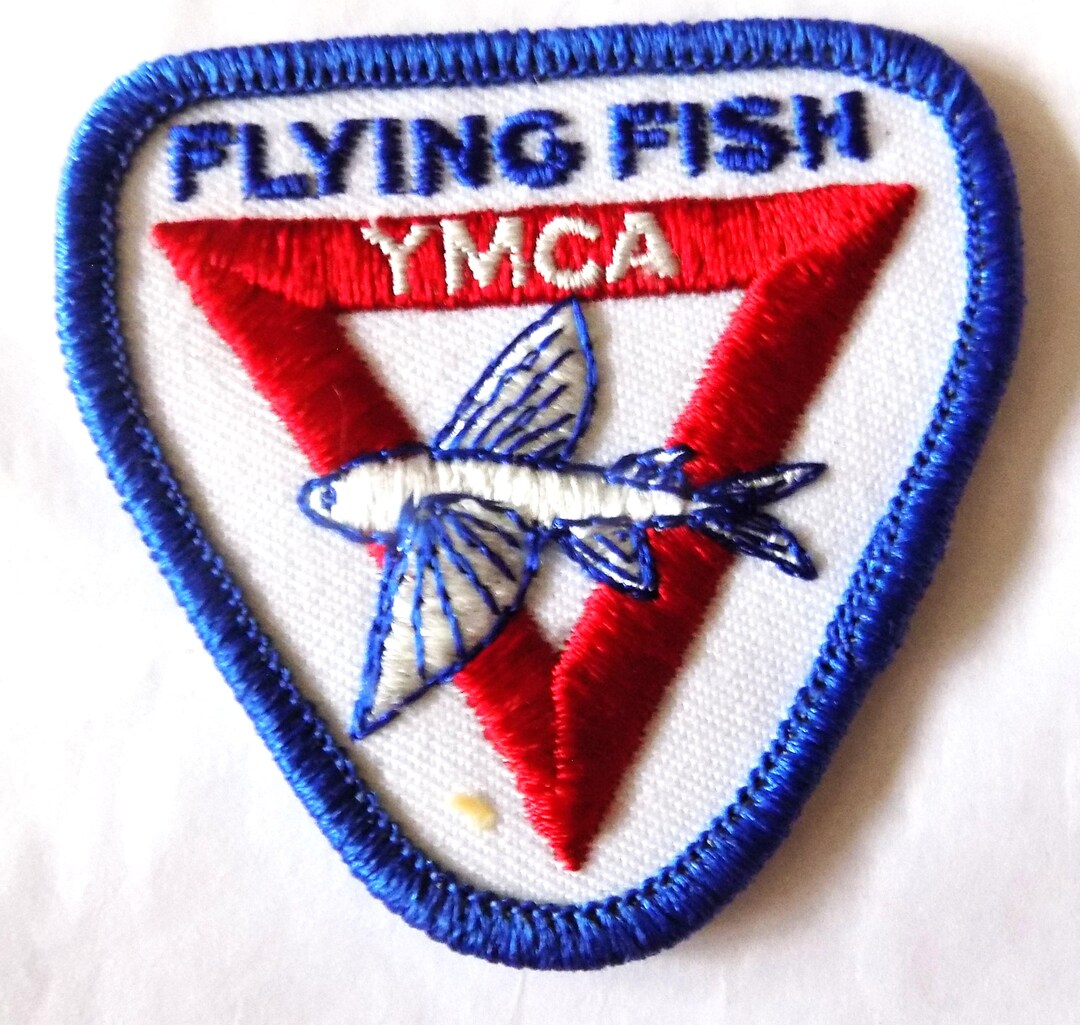 Vintage, YMCA, Flying Fish, Swimming Program, Red, White and Blue ...