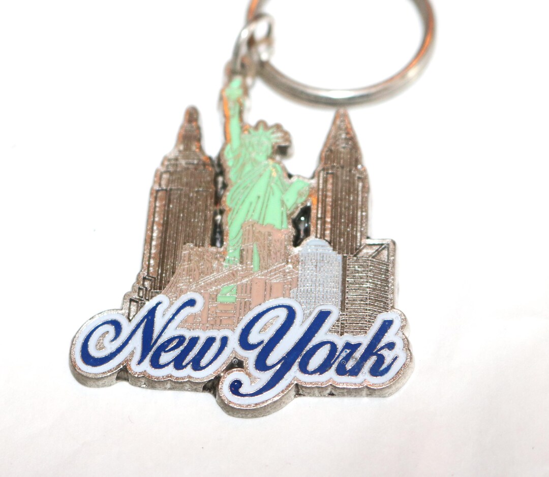 Vintage, New York City Skyline, Keychain, Souvenir, Statue of Liberty ...