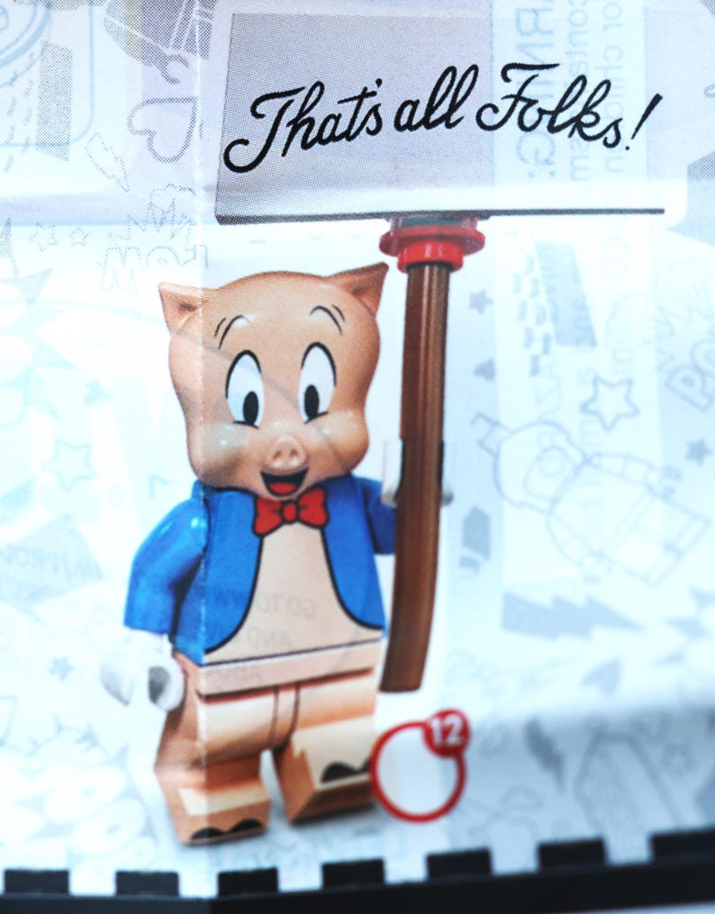 Lego Looney Tunes, Porky Pig, That's All Folks, Minifigure, Collectible ...
