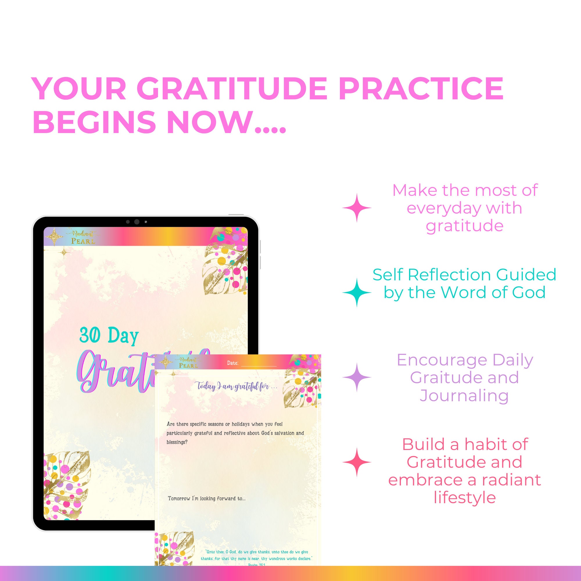 Faith Gratitude Journal Printable Daily Gratitude Journal Printable ...