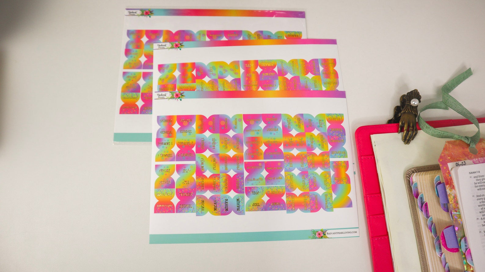 Colorful Bible Tabs Printed Bible Tab Stickers Books of the Bible Bible ...