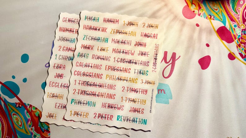 Books of the Bible Header Titles Sticker Labels| Neutral Printable - Etsy