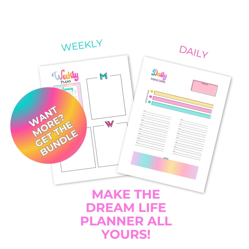 2024 Yearly/monthly/weekly Planner Full Year Printable Planner Insert ...