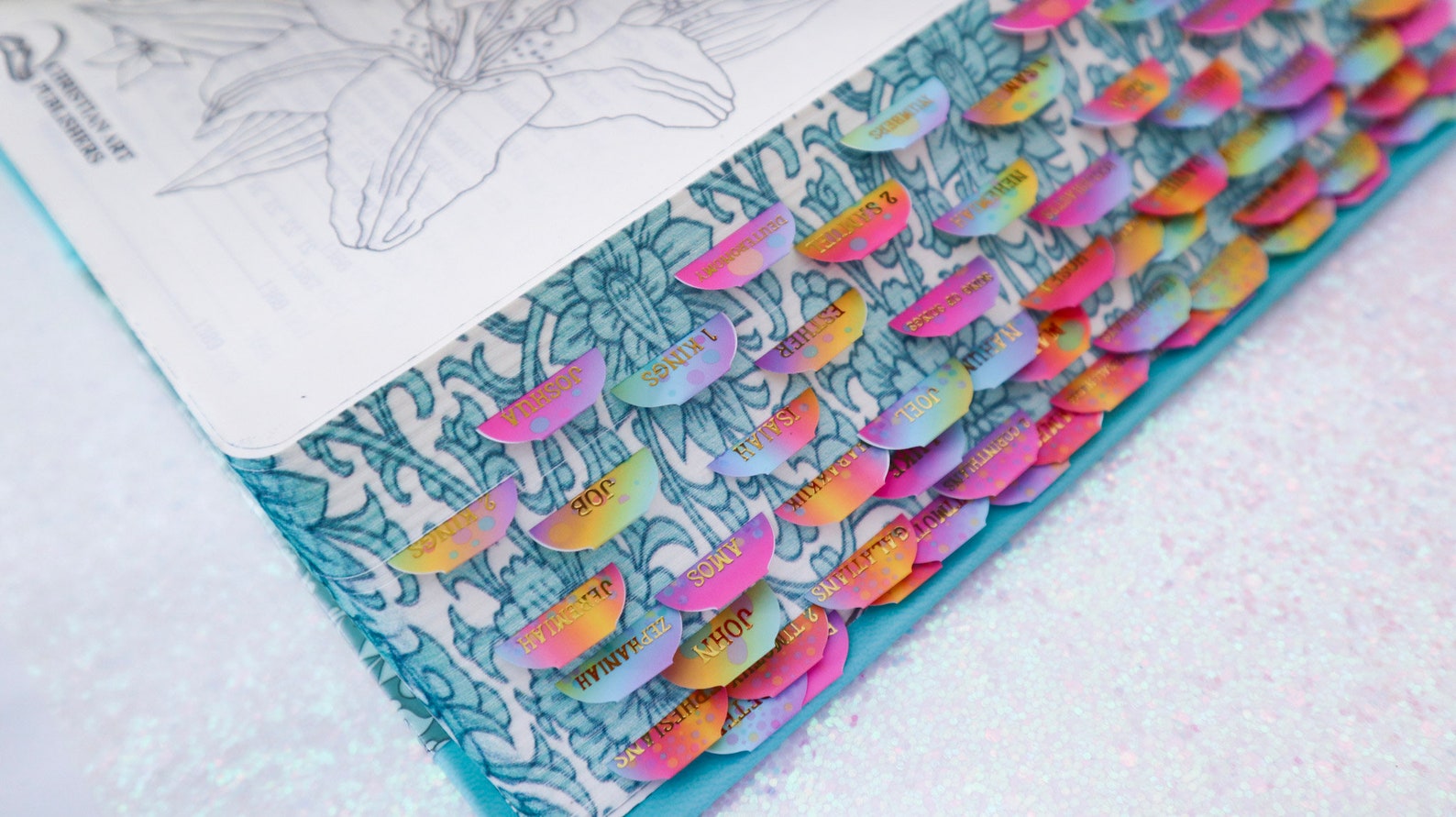 Colorful Bible Tabs Printed Bible Tab Stickers Books of the Bible Bible ...