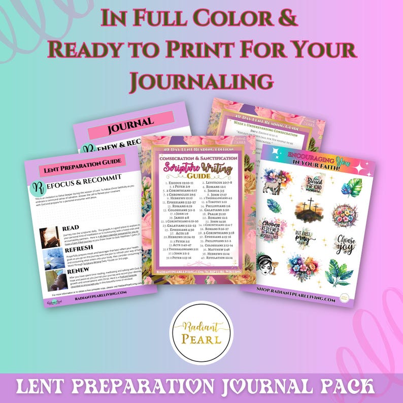 Lent Printable Journal - 40 Day Guide - Bible Journaling Printable ...