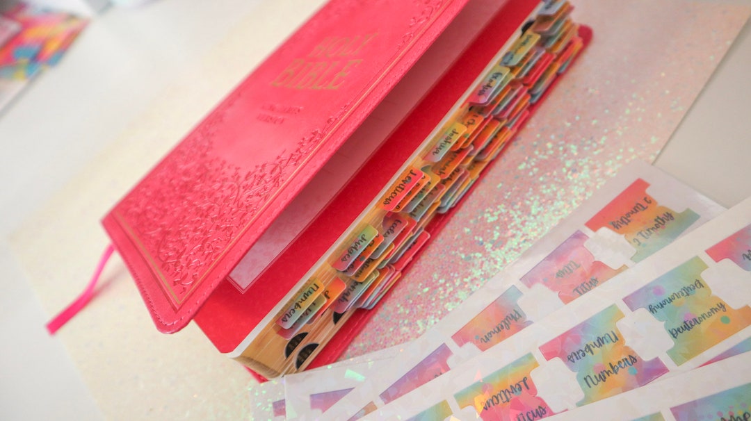 Ombre Bible Tabs | Printed Bible Tab Stickers | Books of the Bible ...