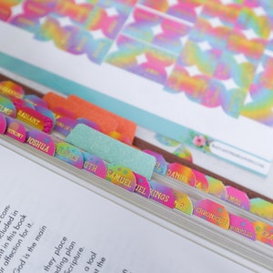 Colorful Bible Tabs | Printed Bible Tab Stickers | Books of the Bible ...