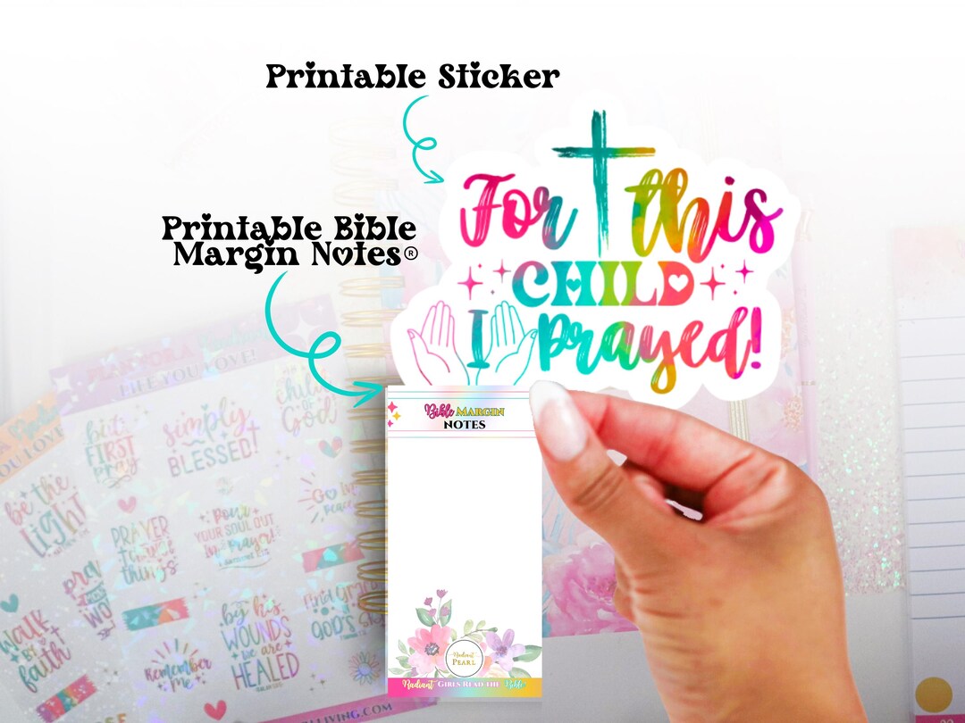 For This Child I Prayed Sticker and Margin Notes Design Set Printable ...