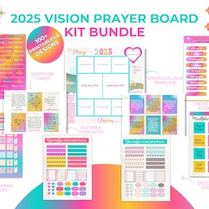 Printable Prayer Board Kit, Prayer Cards, Christian Wall Collage, Bible ...