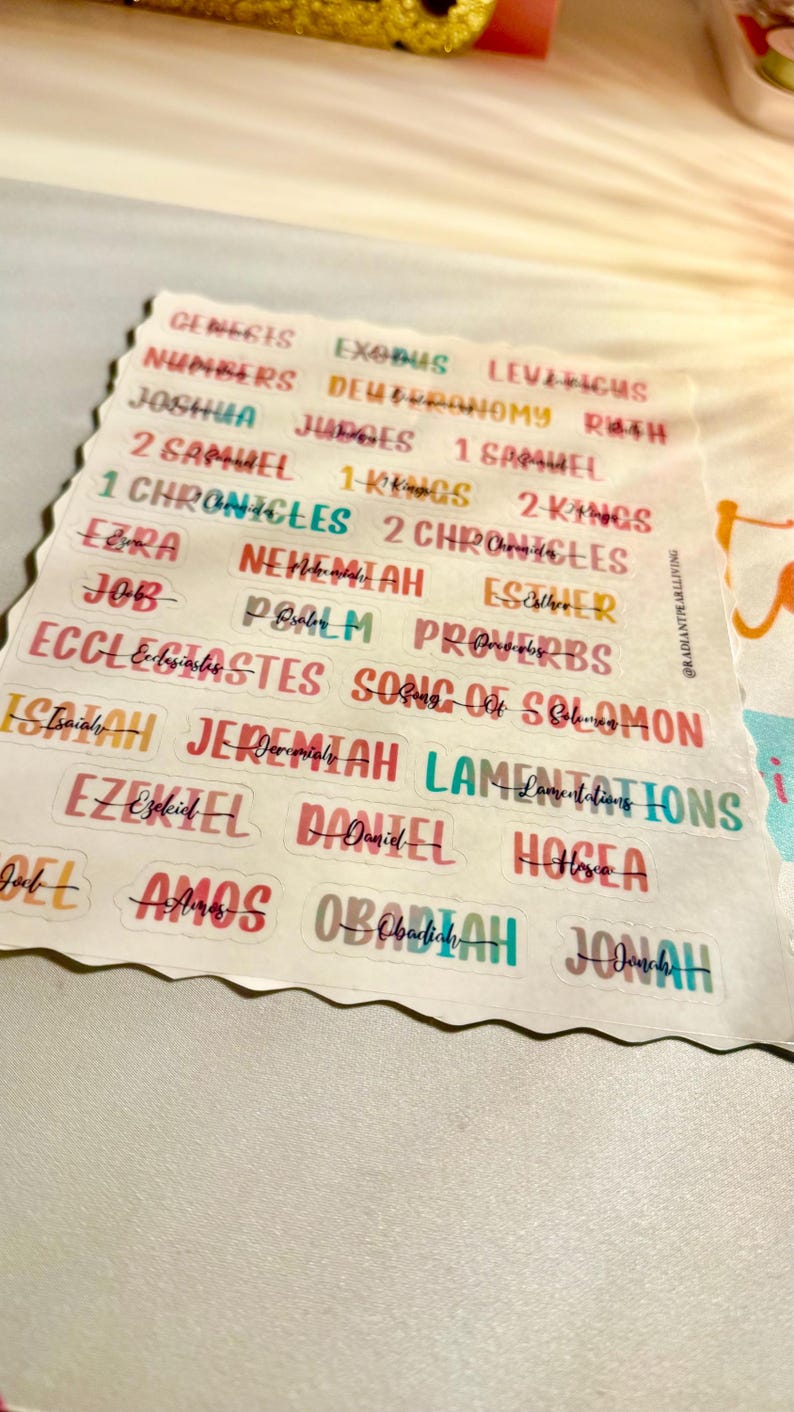 Books of the Bible Header Titles Sticker Labels| Neutral Printable - Etsy
