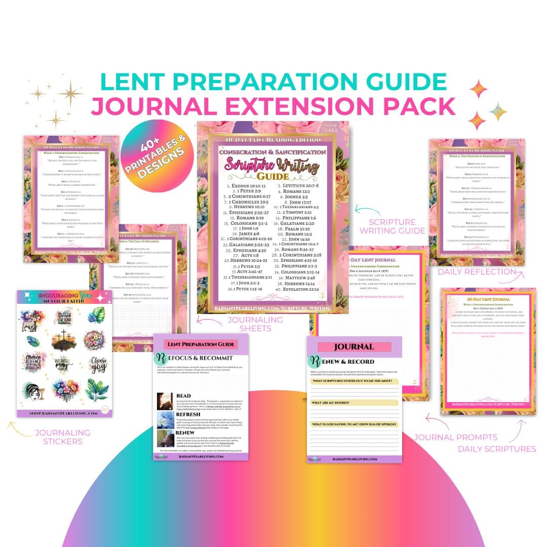 Lent Printable Journal - 40 Day Guide - Bible Journaling Printable ...