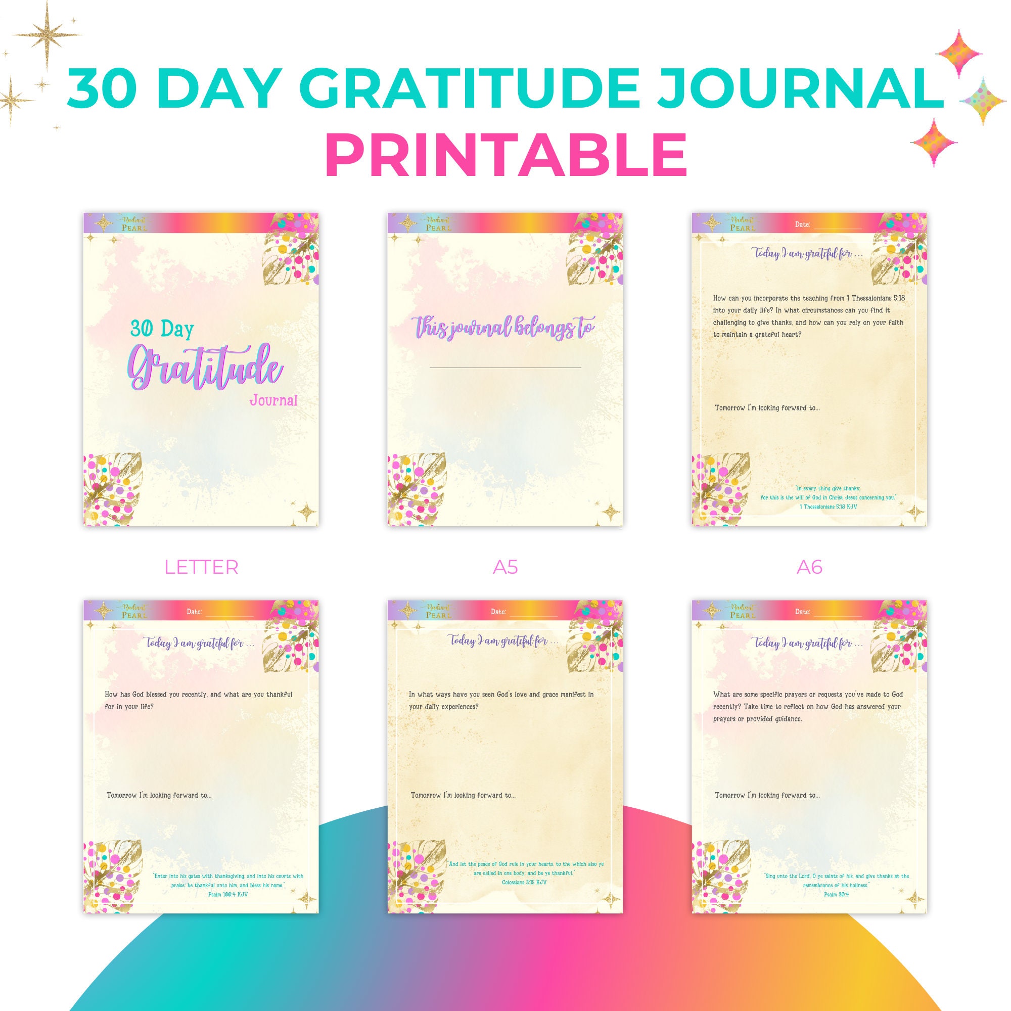 Faith Gratitude Journal Printable Daily Gratitude Journal Printable ...