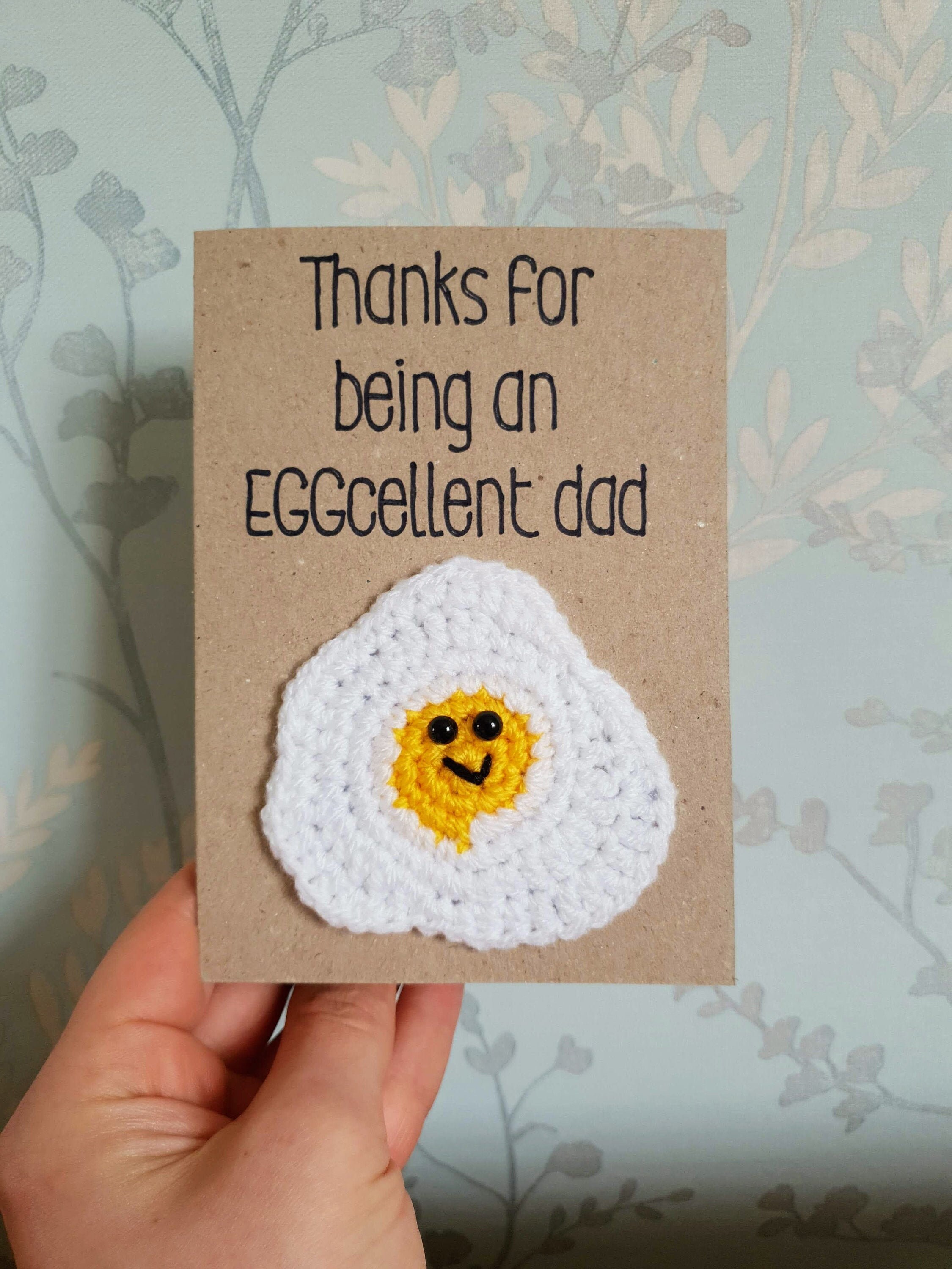 Crochet Fathers Day card EGGcellent dad | Etsy