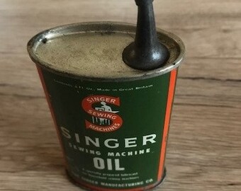 Vintage Singer Sewing Machine Oil Tin - Etsy