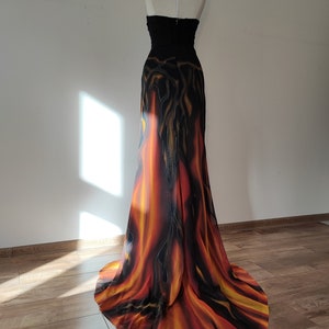 Lava" Wedding Dress. Hand Painted Fire Ombre Wedding Dress. Volcano ...