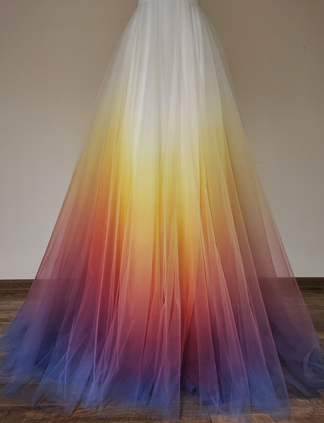 NEW Hand Painted Ombre Wedding Dress. Colorful Wedding Dress. Sunset ...