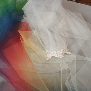 Hand Painted Ombre Wedding Veil.sunset Wedding Veil.coloured Veil ...