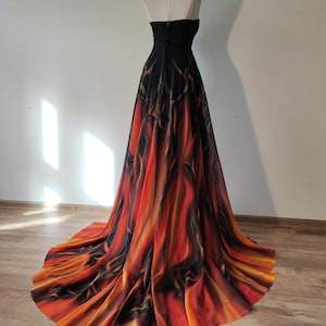 Lava" Wedding Dress. Hand Painted Fire Ombre Wedding Dress. Volcano ...