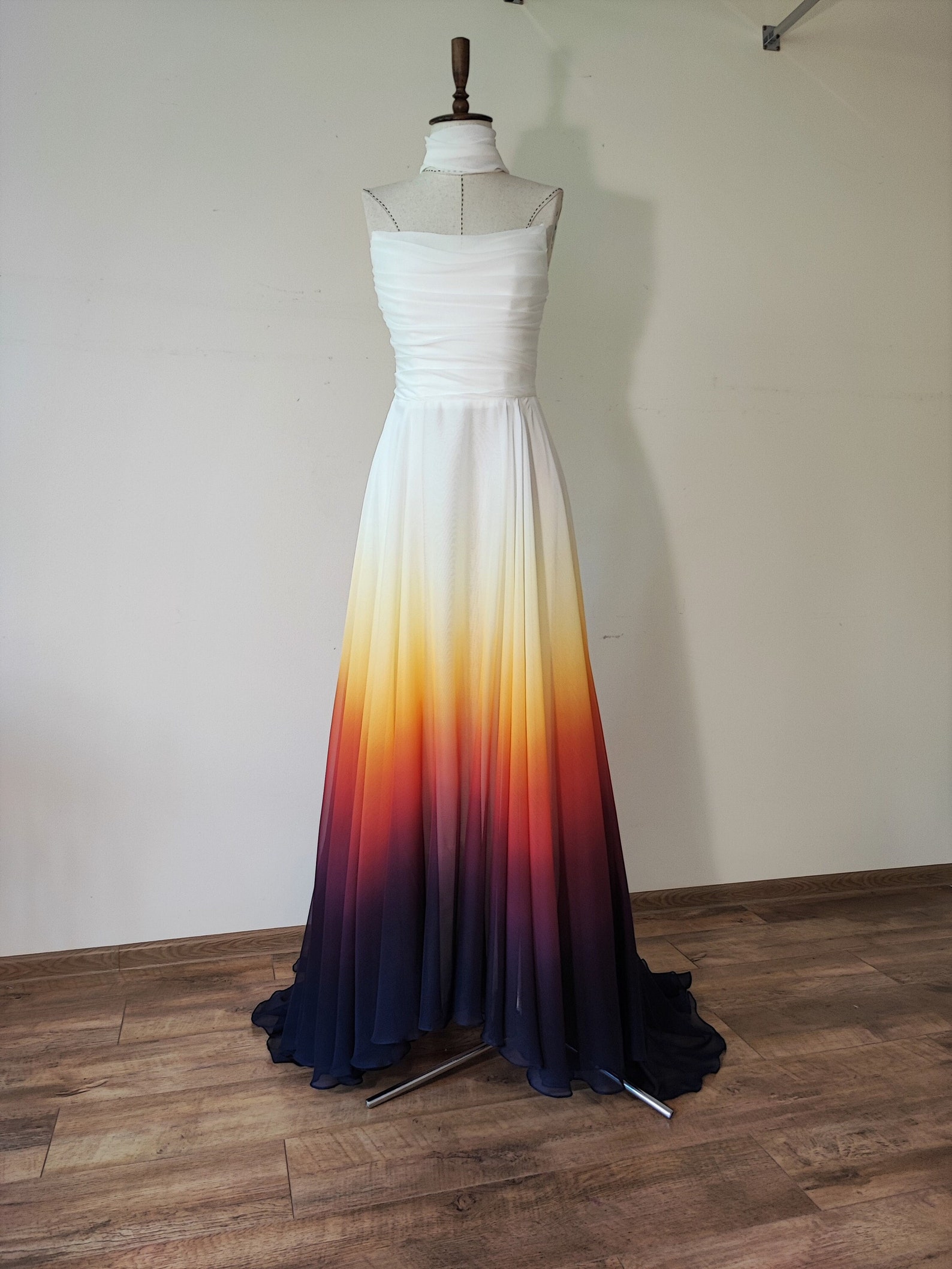 Sunset Wedding Dress/skirt. Hand Painted Ombre Wedding Dress/skirt ...