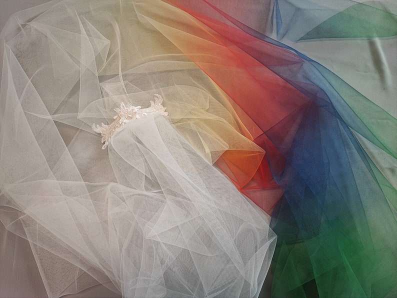 Hand Painted Ombre Wedding Veil.sunset Wedding Veil.coloured Veil ...
