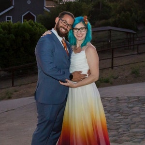 Sunset Wedding Dress/skirt. Hand Painted Ombre Wedding Dress/skirt ...
