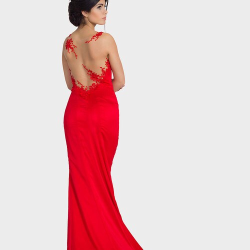 Red Mother of the Bride Dress Long Romantic Dress Long - Etsy