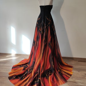 NEW lava Wedding Dress. Hand Painted Fire Ombre Wedding Dress. Volcano ...