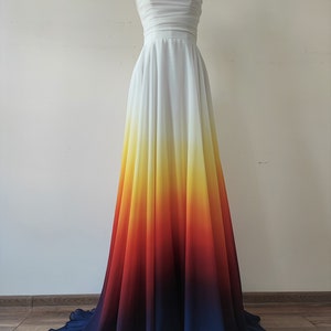 NEW Hand Painted Ombre Wedding Dress. Sunset Wedding Dress. - Etsy