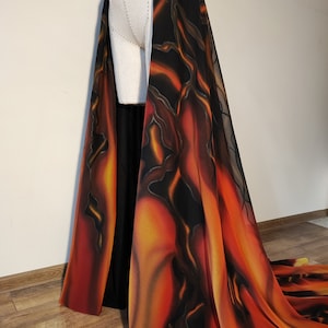 NEW lava Wedding Dress. Hand Painted Fire Ombre Wedding Dress. Volcano ...