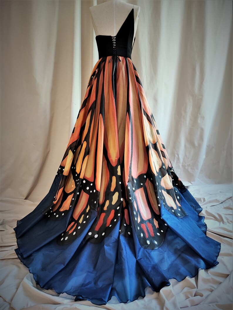Hand Painted Monarch Butterfly Wedding Dress. Monarch - Etsy