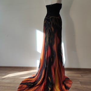 Lava" Wedding Dress. Hand Painted Fire Ombre Wedding Dress. Volcano ...