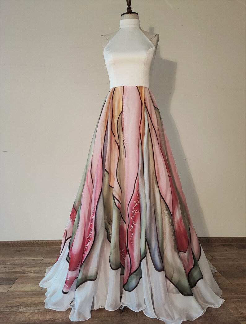 Hand Painted Dress, Ball Gown, Long Formal Dress, Colorful/colored ...