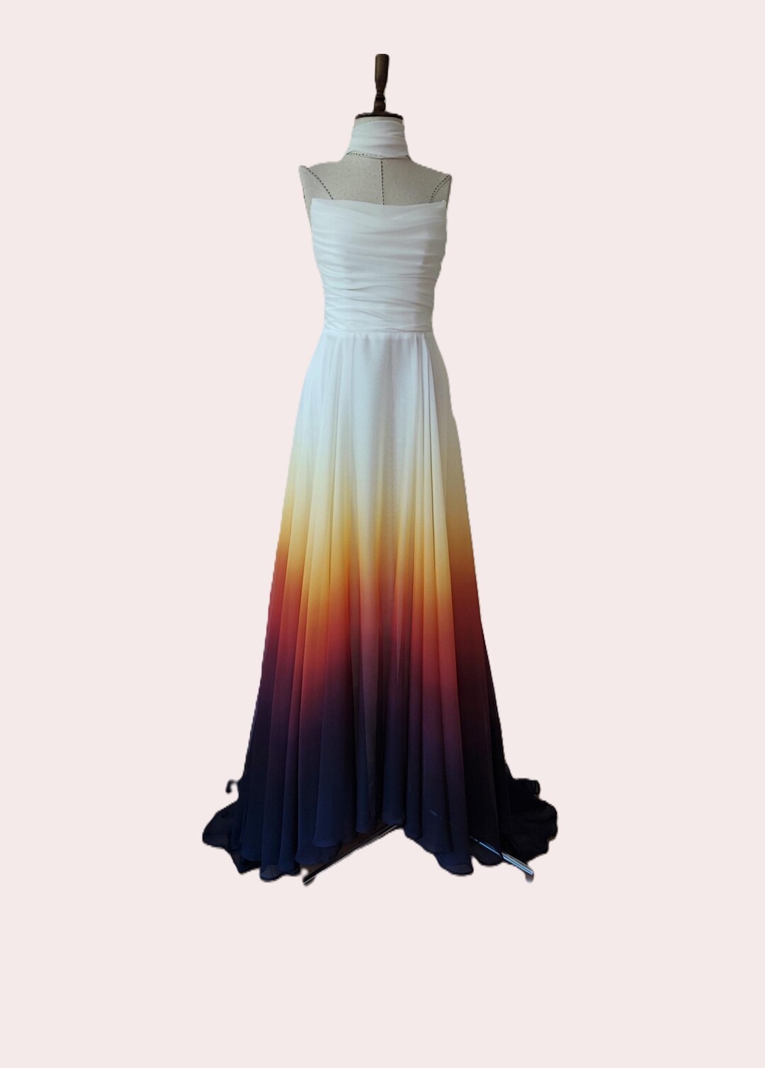 Sunset Wedding Dress/skirt. Hand Painted Ombre Wedding Dress/skirt ...