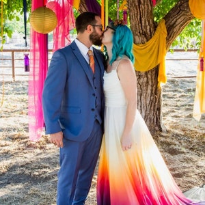 NEW Hand Painted Ombre Wedding Dress. Sunset Wedding Dress. - Etsy