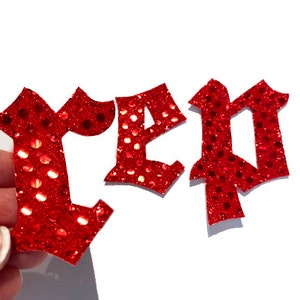 Taylor S. REP Large Sequin Letter Patches/ Choice of Silver, Black ...