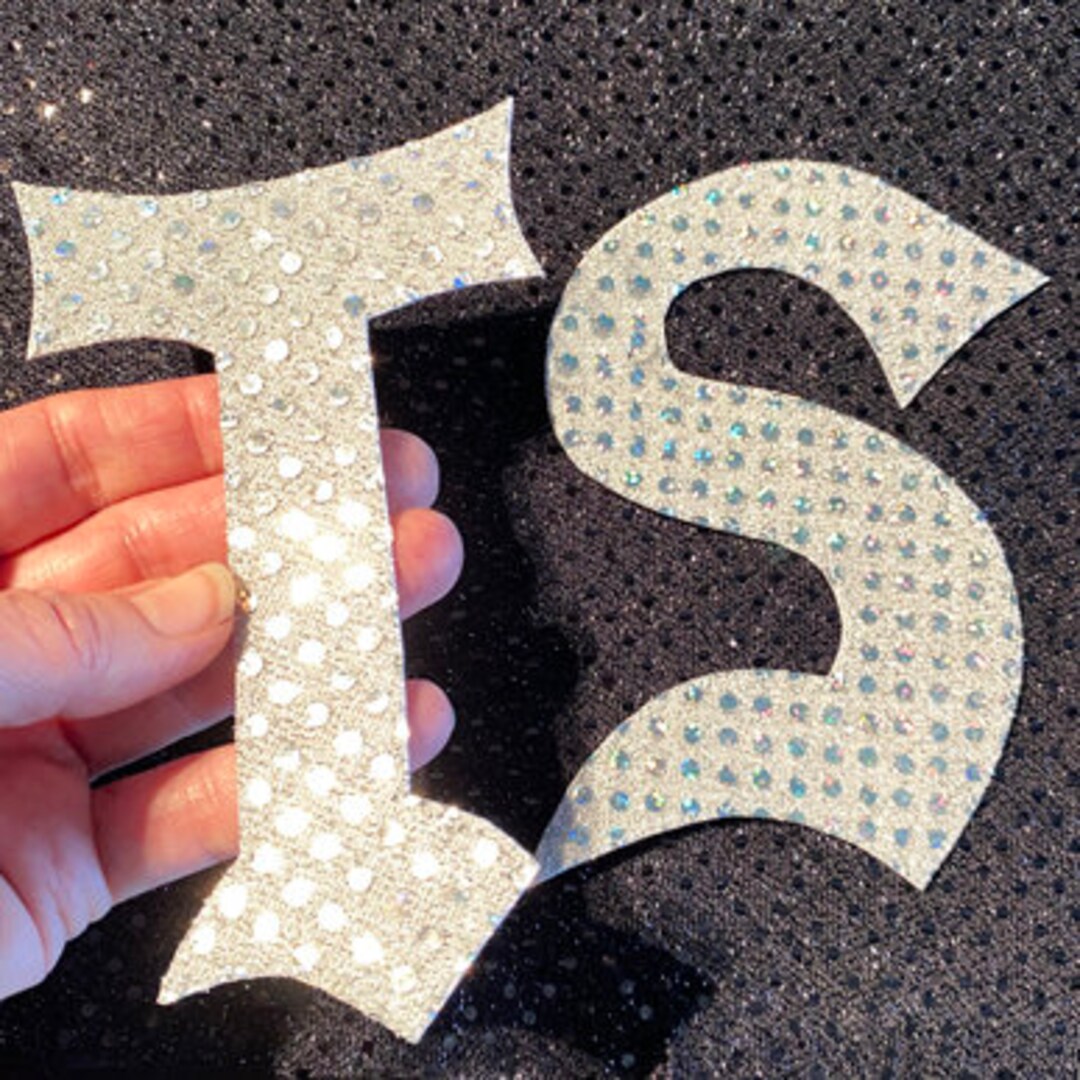 Taylor S. ts Silver Sequin Letter Patches / Large 5 1/2 Inch Sew on or ...