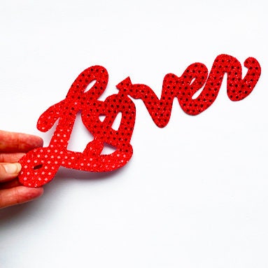 Taylor S. Lover Large Sequin Word Patch / Choice of Black - Etsy