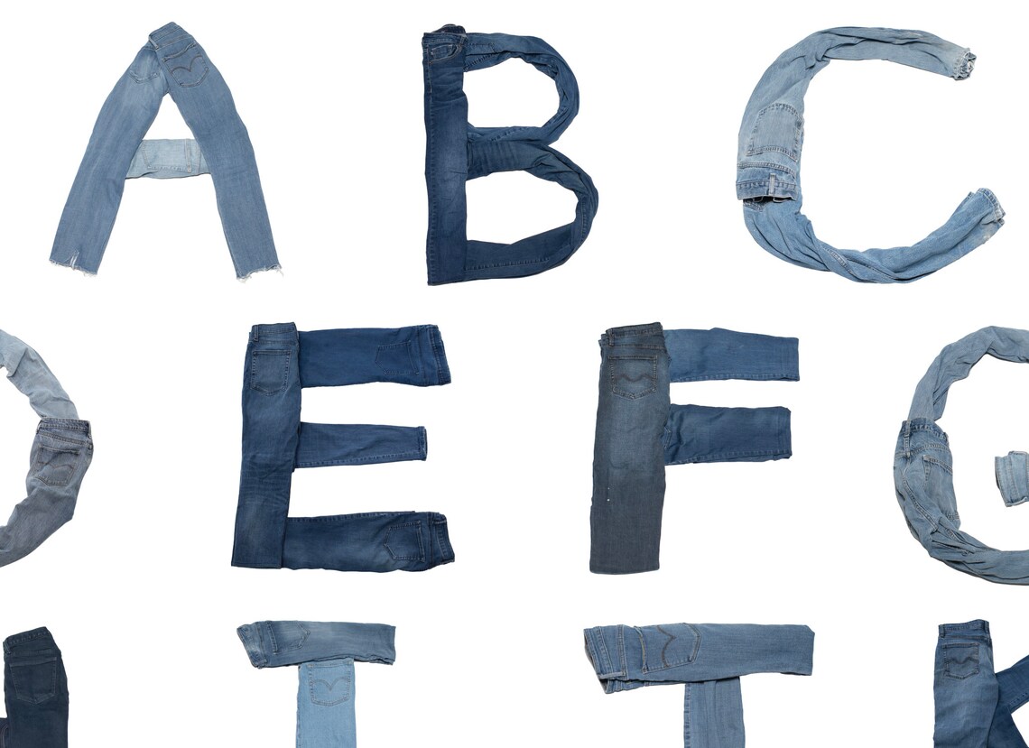 Denim Alphabet Poster - Etsy