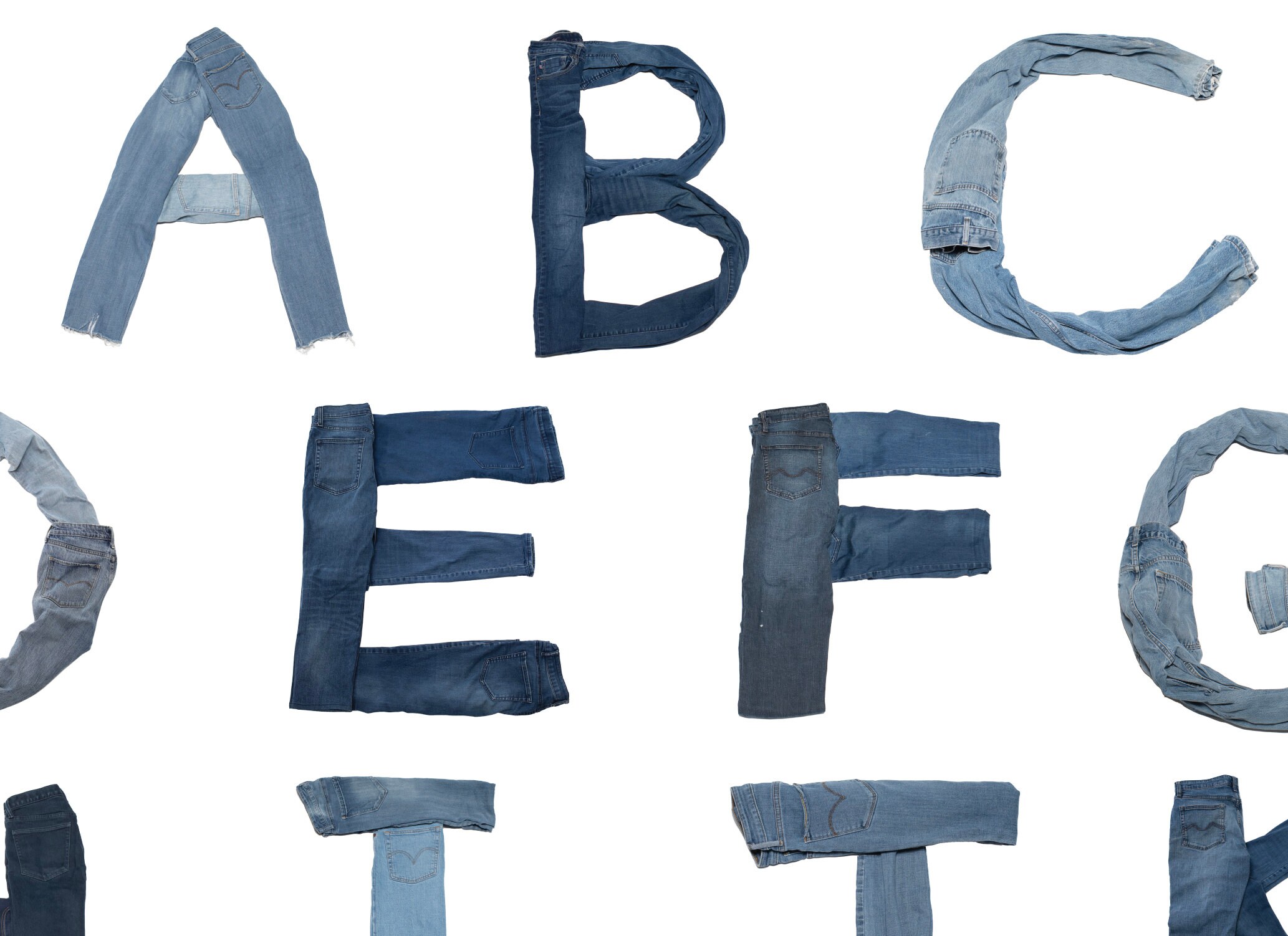 Denim Alphabet Poster - Etsy