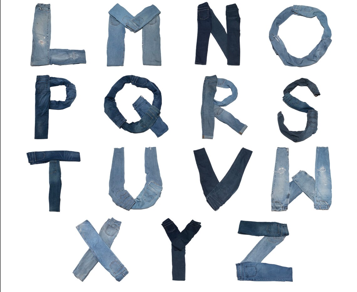 Denim Alphabet Poster - Etsy