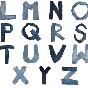 Denim Alphabet Poster - Etsy