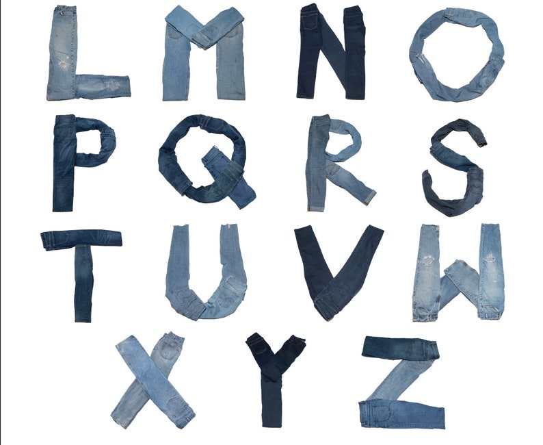 Denim Alphabet Poster - Etsy
