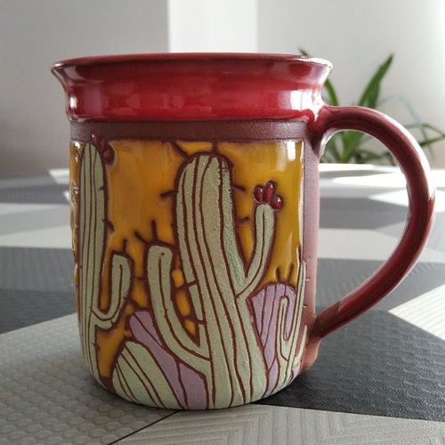 Coffee Cup Cactus Tea Cup Ceramic Mug Handmade Mugs - Etsy