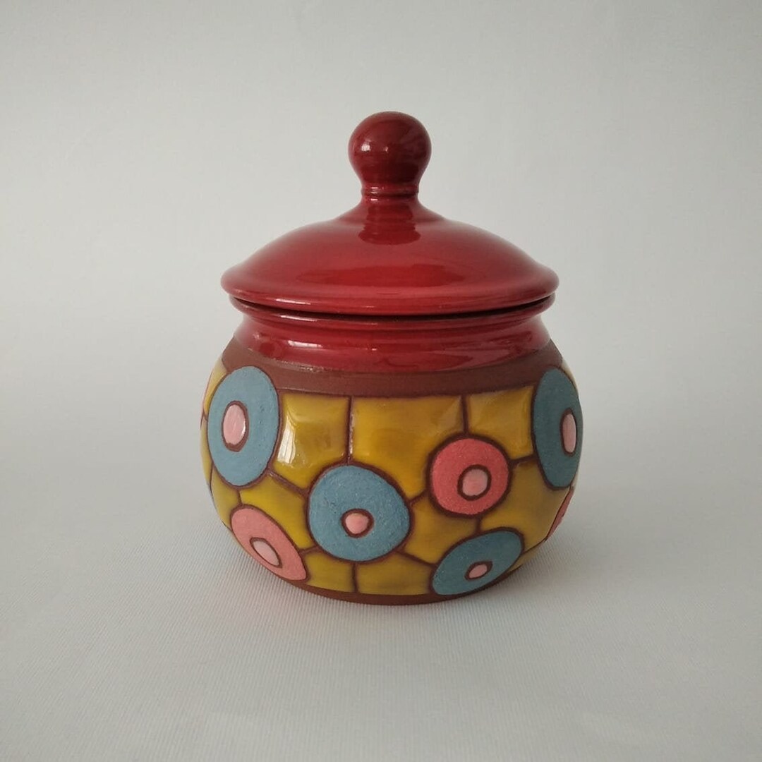 Ceramic Sugar Cellar, Handmade Pottery Sugar Bowl, Hostess Gift, Sugar ...